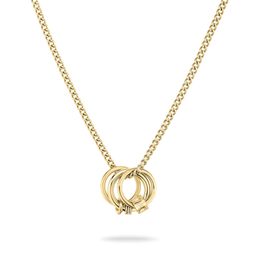 Kette mit Anhänger Liebeskind Berlin "Schmuck Geschenk Edelstahl Halskette The D-Link Mini", gold (gelbgoldfarben), Halsketten, Damen, Edelstahl, L: 45 B: 2mm, B:2mm