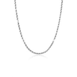 Silberkette Kuzzoi "Männer Zopfkette Oxidiert Massiv 925 Silber" Gr. 50, silber, Halsketten, Herren, 50, ohne Stein, Silber 925 (Sterlingsilber), L: 50