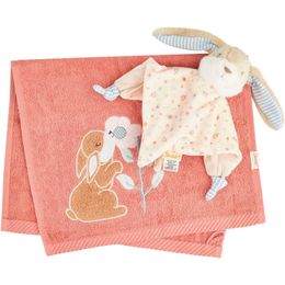 Schmusetuch Sterntaler "Geschenkset Hase Hanni", Baby, perlrosa, Baumwolle, Polyester, Schnuffeltücher