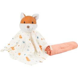 Schmusetuch Sterntaler "Träumli-Set Fuchs Filou", Baby, lichtgrau, Baumwolle, Polyester, Schnuffeltücher
