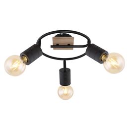 Globo LIGHTING Deckenstrahler "JOSELLA", braun (dunkelbraun), 1 Stk., Leuchten, Deckenspot/Holz/schwarz/ø: 290mm/Flur/Wohnzimmer