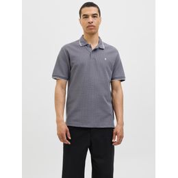 Jack & Jones Poloshirt JACK & JONES "JJEAUSTIN POLO SS NOOS", Herren, Gr. L, castlerock detail:play, Jersey, Obermaterial: 58% Polyester, 40% Baumwolle, 2% Elasthan, unifarben, regular fit normal, ohne Ausschnitt, gerader Abschluss, Shirts, mit Logo Stickerei