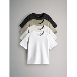 The Set T-Shirt Jungen Gr&ouml;&szlig;e 158 hellgrau / khaki / schwarz / wei&szlig;