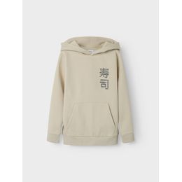 Sweatshirt name it "NKMKIAN SWE WH BRU PS NOOS", Jungen, Gr. 122/128, peyote, Sweatware, Obermaterial: 70% Baumwolle, 30% Polyester, bedruckt, regular fit normal, Rundhals, Rippbündchen, Sweatshirts
