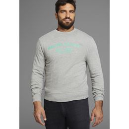 Sweatshirt Bruno Banani, Herren, Gr. XXL (60/62), grau (dunkelgrau, melange), Obermaterial: 85% Baumwolle, 15% Viskose, meliert, normal, Rundhals, angesetztes Bündchen, Sweatshirts, mit Logoprint - NEUE KOLLEKTION