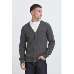 Strickjacke Blend "BHBRANKO CARDIGAN KNIT", Herren, Gr. S, iron gate melange, Strick, Obermaterial: 60% Wolle, 40% Nylon, unifarben, regular fit hüftbedeckend, V-Ausschnitt, Strickjacken
