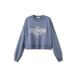 MANGO TEEN Sweatshirt 'Columbia' Damen Gr&ouml;&szlig;e S saphir / wei&szlig; / offwhite