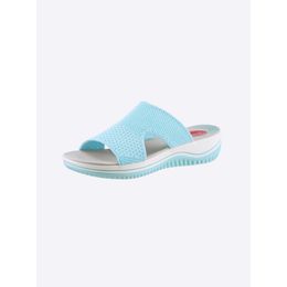 Pantolette Jana, Damen, Gr. 37, blau (eisblau), Textil, Schuhe Pantolette