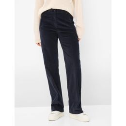 Röhrenhose RAPHAELA BY Brax "Style PEGGY FLARED", Damen, Gr. 34K17, Kurzgrößen, navy, Web, 67% Baumwolle, 31% Viskose, 2% Elasthan, Hosen