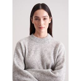 Strickpullover Seidensticker, Damen, Gr. L, grau, 33% Wolle 33% Angora 28% Polyamid 6% Elastan, oversize, Pullover, Sweater