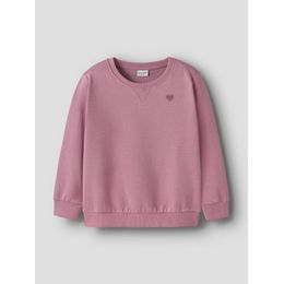 Sweatshirt name it "NMFVIMA LS SWEAT BRU NOOS", Mädchen, Gr. 80, mauve orchid (blank), angeraute Sweatware, Obermaterial: 60% Baumwolle, 40% Polyester, meliert, unifarben, Basic normal, Rundhals, Rippbündchen, Sweatshirts