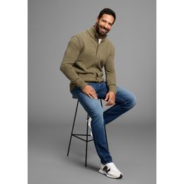 MAN'S WORLD Strickjacke MAN'S WORLD "Neue Kollektion Highlight mit Knöpfen& Taschen", Herren, Gr. L (52/54), grün (grün melange), Strick, Obermaterial: 80% Polyacryl, 20% Baumwolle, meliert, regular fit, Rippbündchen, Strickjacken, mit Stehkragen,weicher Griff, Perfekt für die kältere Jahreszeit