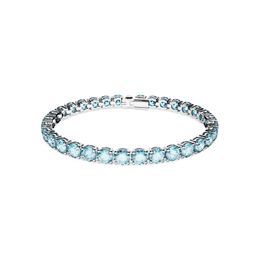 Armkette Swarovski "Schmuck Geschenk Matrix Armband" Gr. S, blau (metallfarben, blau, aquamarine), Armb&auml;nder, Damen, S, Metall, Armkette, mit Swarovski Kristall