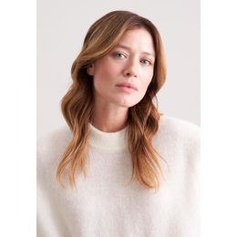 Strickpullover Seidensticker, Damen, Gr. L, sanftes weiß, 33% Wolle 33% Angora 28% Polyamid 6% Elastan, oversize, Pullover, Sweater