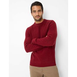 Rundhalspullover Brax "Style RICK", Herren, Gr. L (52), lila, Strick, 80% Wolle, 20% Polyamid, Rundhals, Pullover