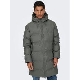 Only & Sons Steppjacke ONLY & SONS "ONSROYCE PUFFER JACKET OTW", Herren, Gr. M, castor gray, Web, Obermaterial: 100% Polyester, unifarben, Windstopperbündchen, Jacken