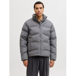 Jack & Jones Steppjacke JACK & JONES "JJESOHO PUFFER COLLAR SN", Herren, Gr. XS, castlerock, Web, Obermaterial: 100% Polyester, unifarben, regular fit, Rippbündchen, Jacken