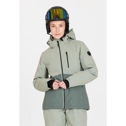 Skijacke WHISTLER "Drizzle", Damen, Gr. 40, grau (grau, gr&uuml;n), 100% Polyester, unifarben, normal, ohne Ausschnitt, Jacken Skijacke, in multifunktionaler und sch&uuml;tzender Qualit&auml;t