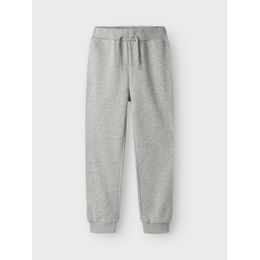 Sweathose name it "NKMVIAN NREG SWE PANT BRU NOOS", Jungen, Gr. 104, N-Gr, grau (grau melange), angeraute Sweatware, Obermaterial: 100% Baumwolle, meliert, normal normal, Hosen