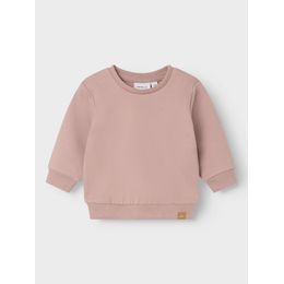 Sweatshirt name it "NBNTAKKI für Mädchen und Jungen mit Druckknopf und Stretch", Mädchen, Gr. 56, rosa (deauville mauve), Sweatware, Obermaterial: 95% Baumwolle, 5% Elasthan, unifarben, normal normal, Rundhals, Rippbündchen, Sweatshirts, unifarben, casual, regular fit, Baumwollmix, Rundhals