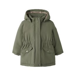 Parka name it "NMFMARLOW PARKA JACKET PB", Mädchen, Gr. 110, dusty olive, Web, Obermaterial: 100% Polyester, unifarben, regular fit normal, Jacken