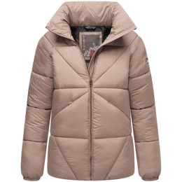 Steppjacke Navahoo "Schokolinaa 14", Damen, Gr. L (40), grau (terragrau), Obermaterial: 100% Polyester, Innenfutter: 100% Polyester, Wattierung: 100% Polyester, Ärmelfutter: 100% Polyester, oversize hüftlang, hoch geschlossener Ausschnitt, eng Rippstrickbündchen, Jacken, Winterjacke mit modischer Steppung & hohem Kragen