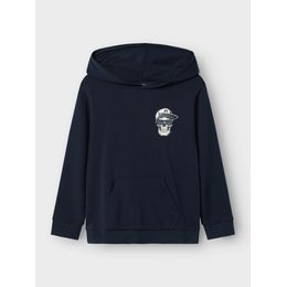 Sweatshirt name it "NKMLAMBERT LS NREG SWEAT WH UNB", Jungen, Gr. 134/140, blau (navy blazer), Sweatware, Obermaterial: 100% Baumwolle, bedruckt, normal normal, Rippbündchen, Sweatshirts