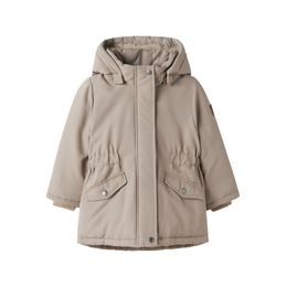 Parka name it "NMFMARLOW PARKA JACKET PB", Mädchen, Gr. 116, silber mink, Web, Obermaterial: 100% Polyester, unifarben, regular fit normal, Jacken