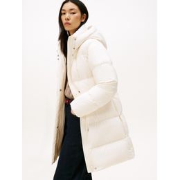 Steppmantel Tommy Hilfiger "MODERN DOWN REG COAT", Damen, Gr. L (40), ivory silk, Steppware, Obermaterial: 100% Polyester. Füllung: 90% Daunen, 10% Federn, unifarben, Mäntel, mit wärmenden Material gefüttert