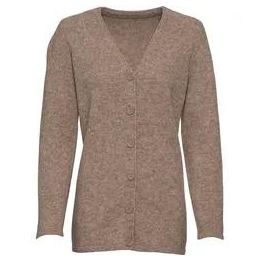 DW-Shop Yak-Mix-Strickjacke, Melange taupe, 48/50
