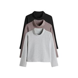 The Set Shirt M&auml;dchen Gr&ouml;&szlig;e 110 schlammfarben / hellgrau / schwarz