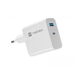 Natec Ribera GaN USB-Ladeger&auml;t USB-A & USB-C - 65W - Wei&szlig;