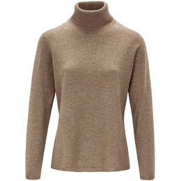 Peter Hahn - Rollkragen-Pullover aus Schurwolle und Kaschmir, beige, Gr. 36 / S - Schurwolle