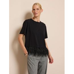 Oui - Rundhals-Shirt, schwarz, Gr. 40 / M