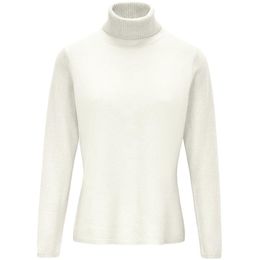 Peter Hahn - Rollkragen-Pullover aus Schurwolle und Kaschmir, weiss, Gr. 46 / L - Schurwolle