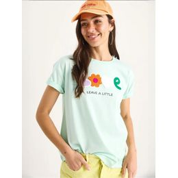 Bianco Lucci T-Shirt Damen Gr&ouml;&szlig;e M gr&uuml;n / mint / orange / schwarz