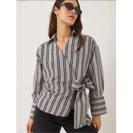 Bianco Lucci Bluse Damen Gr&ouml;&szlig;e M grau / schwarz