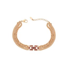 Gaya Armband Damen Gr&ouml;&szlig;e One Size gold / karminrot