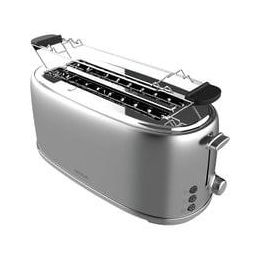 Cecotec Langschlitz-Toaster Toast&Taste 1600 Retro Double Inox edelstahl, 1.630 Watt, f&uuml;r 4 Scheiben Toast