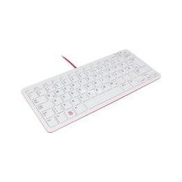 Raspberry Pi Foundation offizielle Raspberry Pi Tastatur wei&szlig;/rot, DE-Layout, inkl. 3-Port-USB-Hub