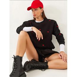 Bianco Lucci Sweatshirt Damen Gr&ouml;&szlig;e S rot / schwarz