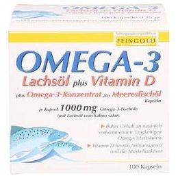 Omega-3 Lachs&ouml;l Plus Vitamin D Plus Omega-3-Konzen 100 ST