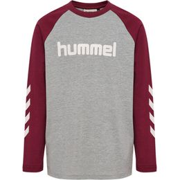 Hummel Sportshirt Jungen Gr&ouml;&szlig;e 134/140 graumeliert / burgunder