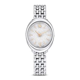 Quarzuhr Swarovski "IMBER OVAL", silber (silberfarben), Armbanduhren, Damen, Armbanduhr, Damenuhr, Swiss Made, Edelstahlarmband, analog