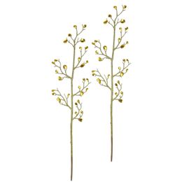 Kunstzweig I.GE.A. "Dekozweig", gold, B:15cm H:89cm L:3cm, Kunststoff, Kunstpflanzen, 2er Set 70cm Acryl Steine Blätter Adventskranz Floristik Deko Zweig