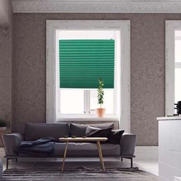 Plissee K-home "Klemmfix Pisa", smaragdgrün, B:80cm H:130cm, Obermaterial: 100% Polyester, Plissees, Crushed-Optik