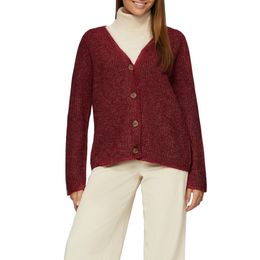 Strickjacke s.Oliver, Damen, Gr. 44, lila (cranberry), Strick, Obermaterial: 59% Baumwolle, 37% Polyacryl, 4% Wolle, meliert, unifarben, bequem hüftbedeckend, V-Ausschnitt, Strickjacken, mit Knopfleiste und V-Ausschnitt