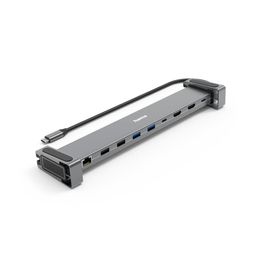 Hama Laptop-Dockingstation "USB Hub 9in1 (USB-Dockingstation 4K mit: USB-A, USB-C, HDMI™, LAN)", grau (anthrazit), B:264mm H:294mm T:60mm, Dockingstationen