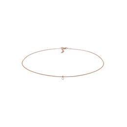 Collier Elli "Choker mit Anhänger Mondstein Rund 925 Silber" Gr. 36, rosa (rosegold), Halsketten, Damen, 36,mit Stein, Silber 925 (Sterlingsilber), L: 36