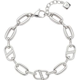 Armband Leonardo "Narea, 024277", silber (edelstahlfarben, kristallweiß, kristallweiß), Armbänder, Damen, 22cm, Edelstahl, mit Zirkonia (synth.)